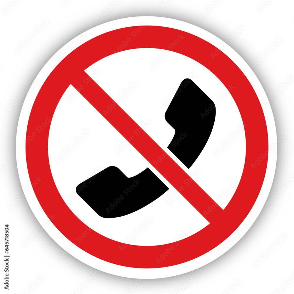 Panneau interdiction signalisation interdit rond rouge Telephone Stock ...