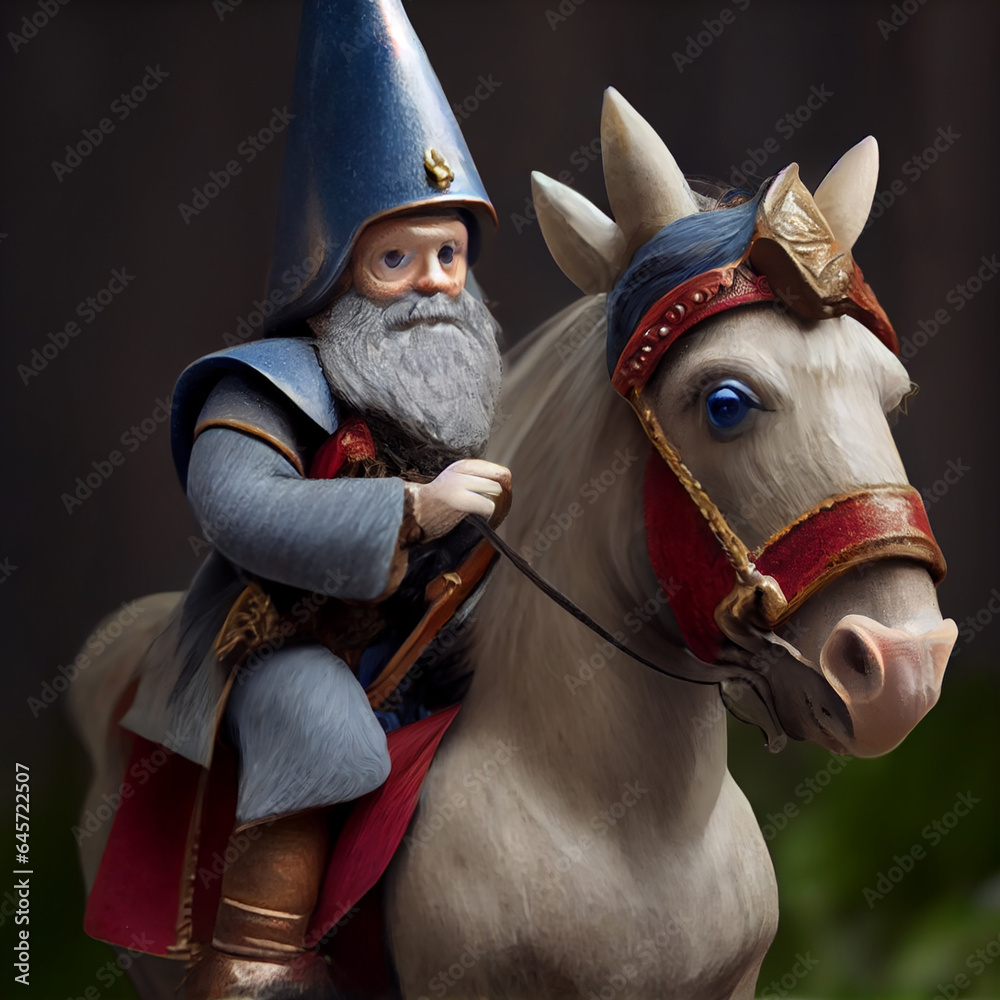 Magical dwarf riding a horse. Generative AI Stock Illustration | Adobe ...