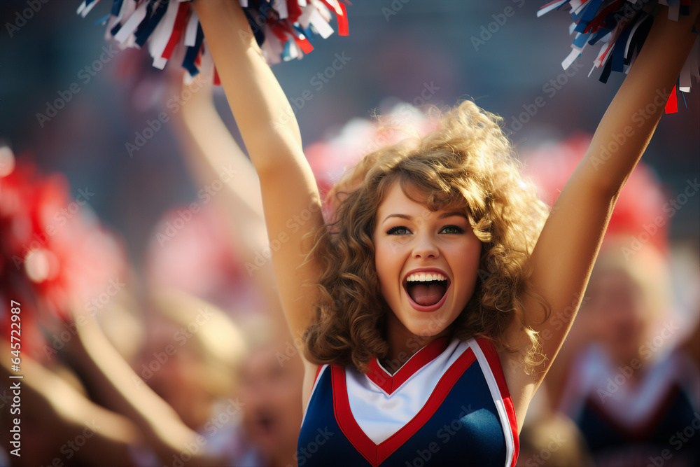 Girls from the cheerleading team emotionally support the team and ...