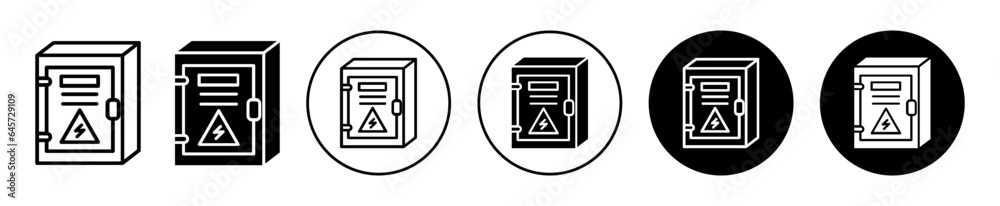 Electric panel box icon. Home or industrial power supply meter symbol ...