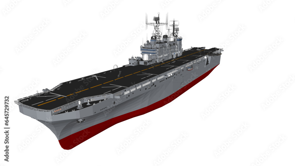 Detailed vector sketch of an aircraft carrier battle vehicle full of ...