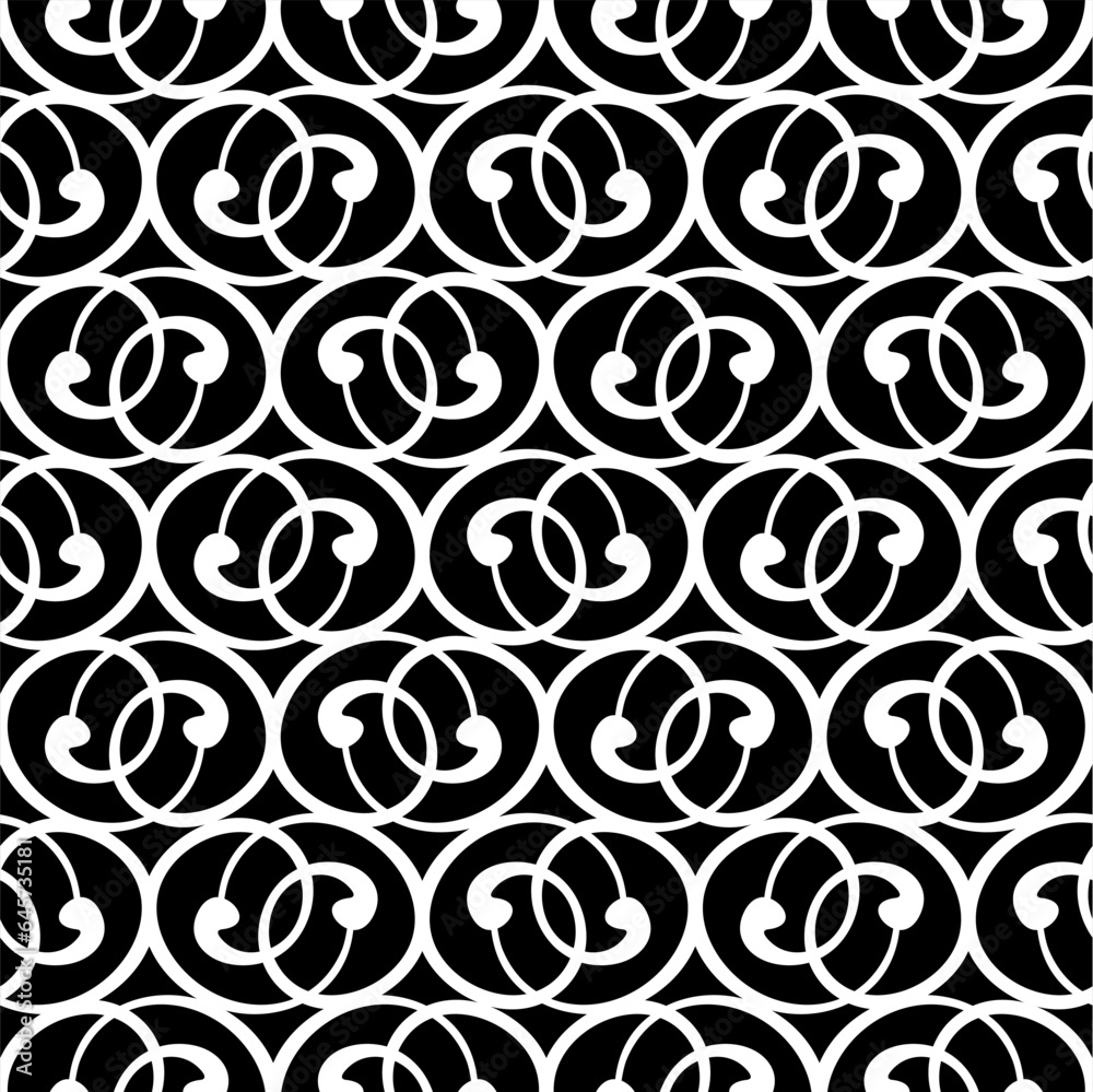 Seamless pattern with volutes in black and white. Vector illustration ...