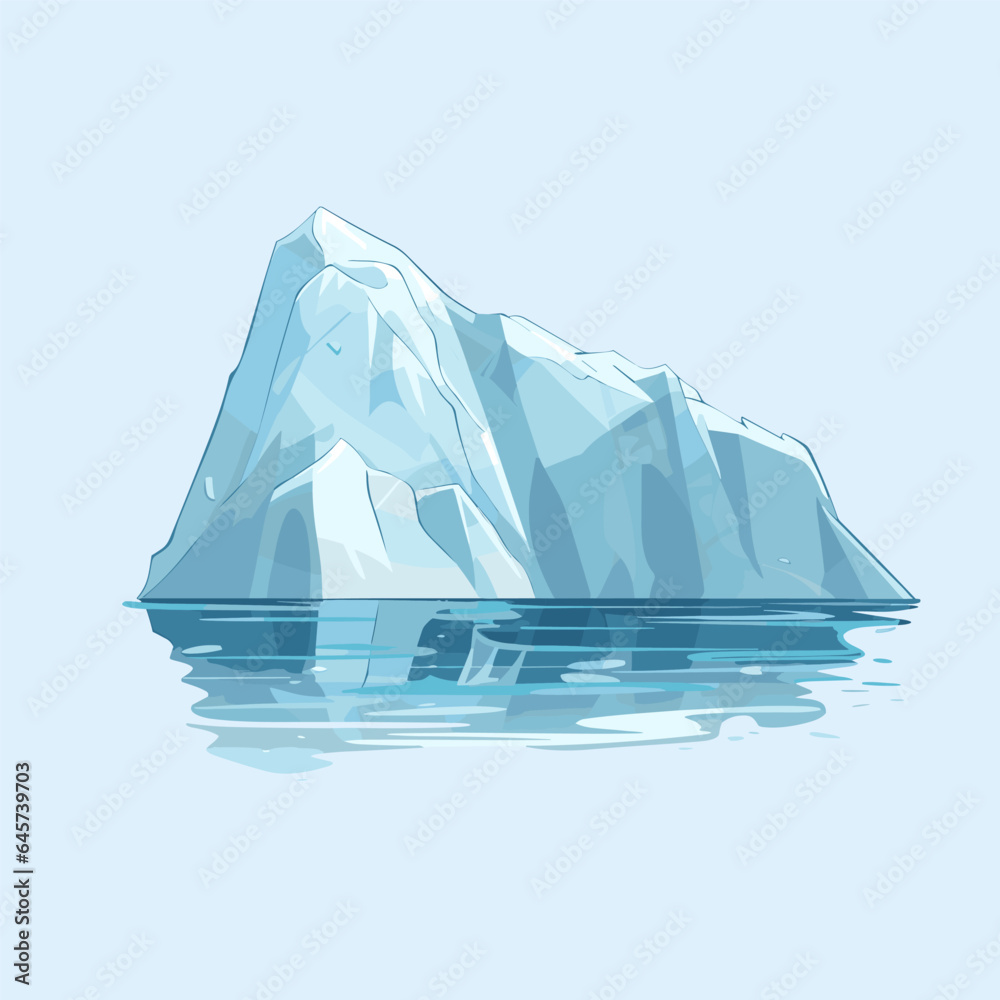 Cartoon iceberg. Iceberg underwater view. High quality illustration of ...