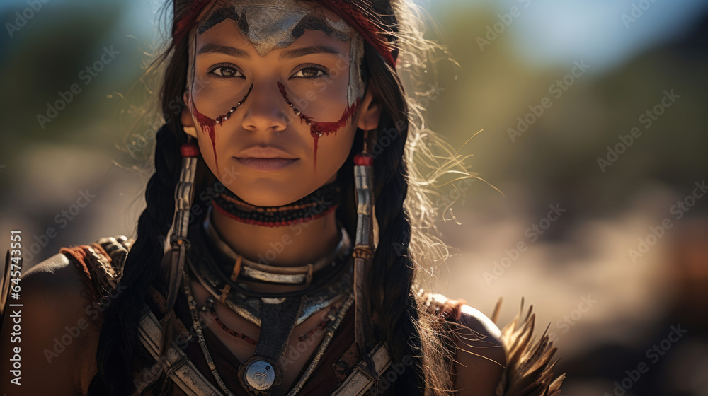 Beautiful Apache tribe woman Stock Photo | Adobe Stock