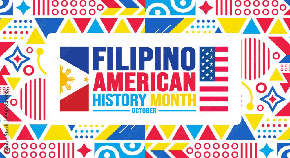 October is Filipino American History Month background template. Holiday ...