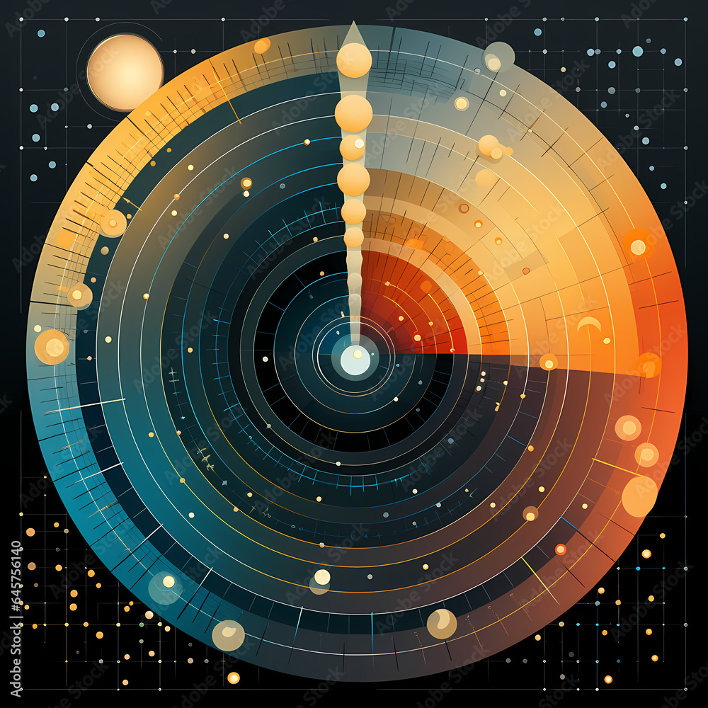 Fibonacci Sequence with Various Circles - Abstract Art Stock ...