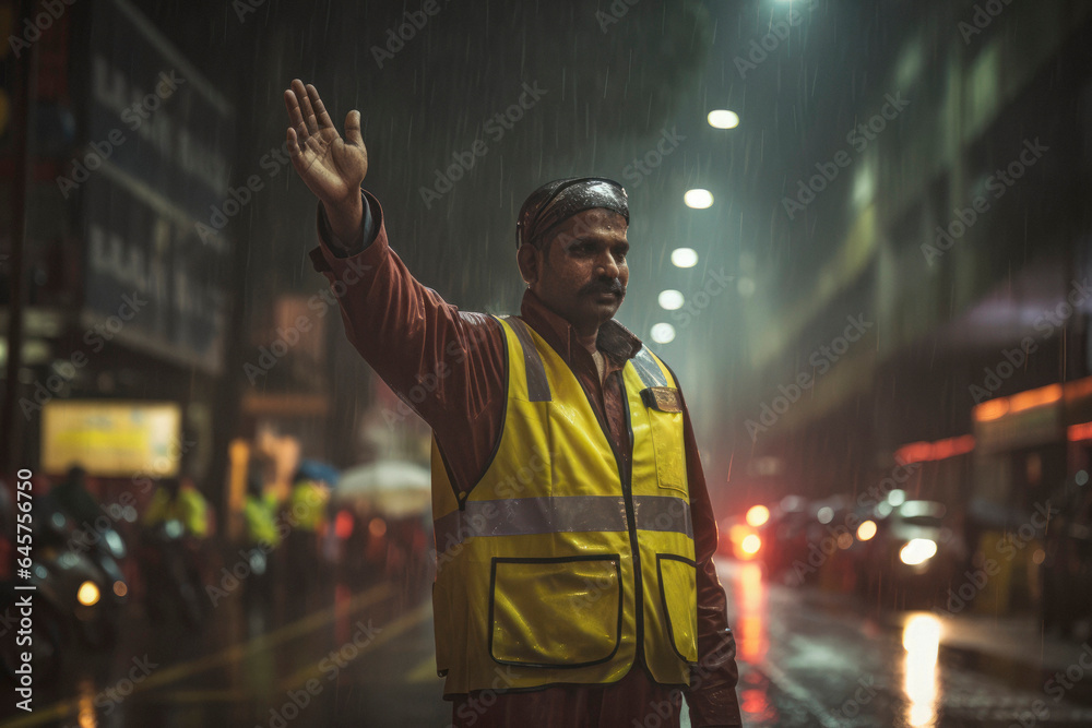 Guardian of the Roads: An Indian Man Working as a Traffic Police ...