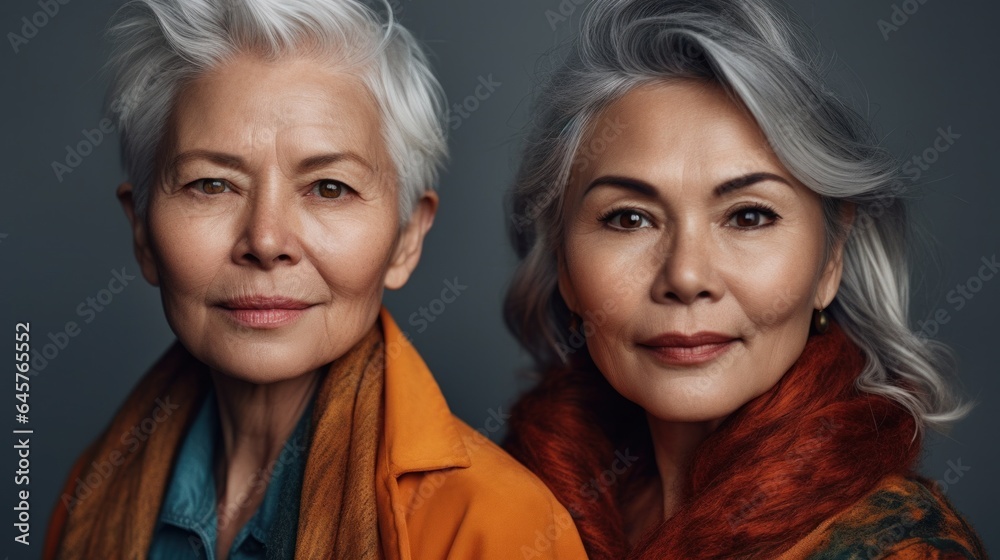 Senior women appearing disheartened, representing various skin tones ...