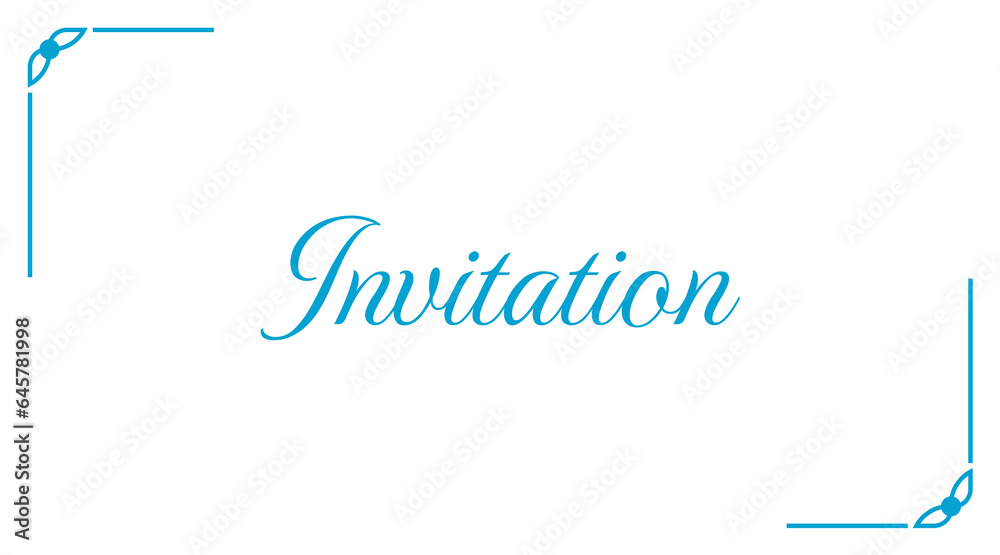 Beautiful vector wedding invitation border frame design in blue and ...