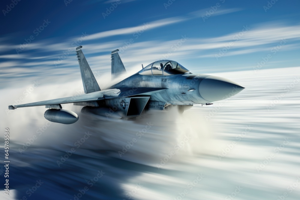 Sonic Boom: Jet Fighter Breaking the Sound Barrier Stock Photo | Adobe ...