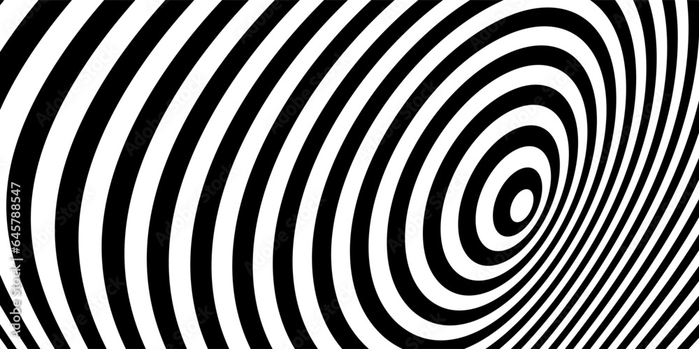 Twisting Whirl Motion and 3D Illusion in Abstract Op Art Striped Lines ...