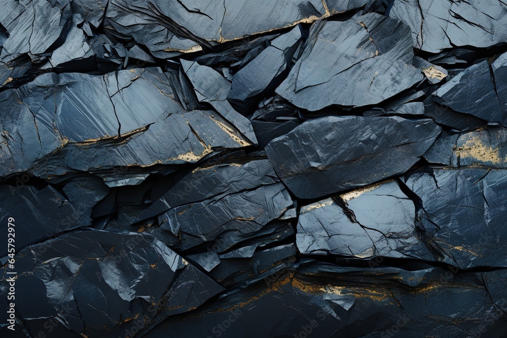 Richly detailed rock with blue variants. stone full of curves and ...