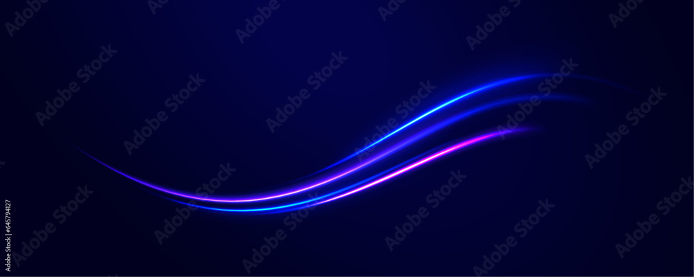 Light arc in neon colors, in the form of a turn and a zigzag. Creative ...