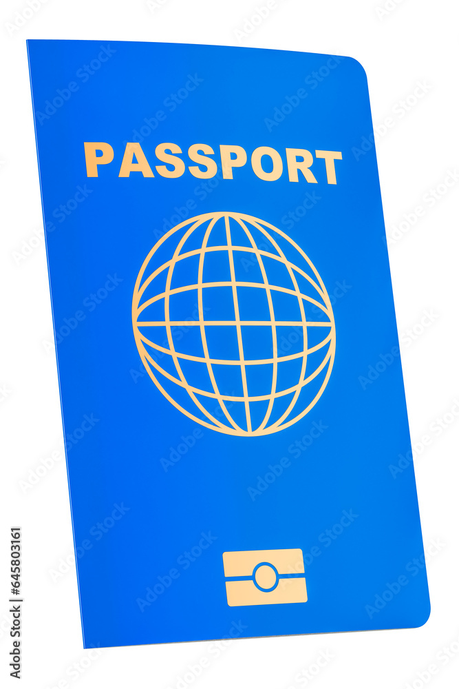 Biometric passport, international passport. 3D rendering isolated on ...