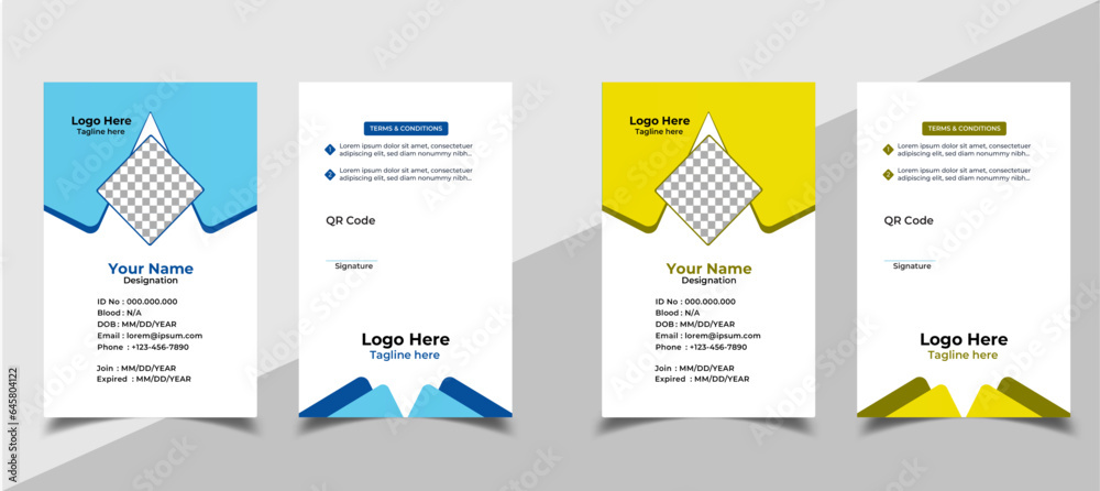 Stylish ID Card Template with an author photo place | Office Id Card ...