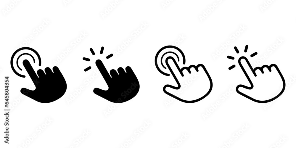 Hand click icon vector. Pointer sign and symbol. Hand cursor icon Stock ...