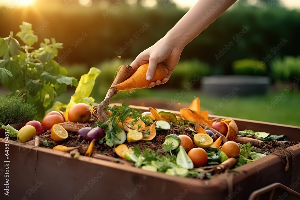 Kitchen waste recycling in composter for Eco-Friendly Gardening and ...