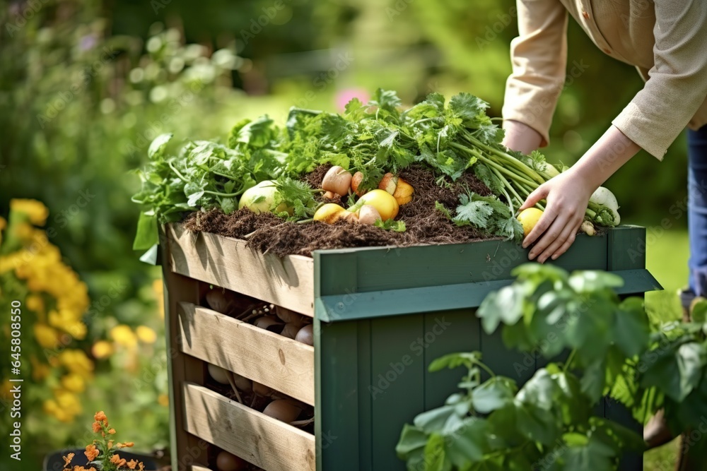 Kitchen waste recycling in composter for Eco-Friendly Gardening and ...