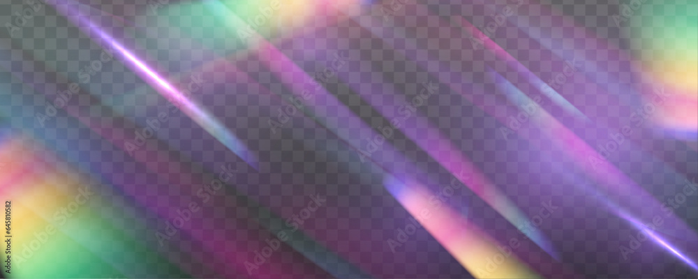 Transparent light rainbow crystal on a blue background. Ethereal Lens ...
