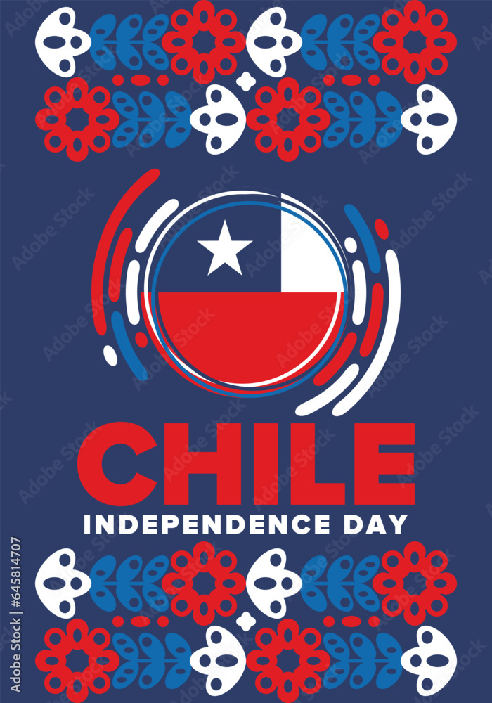 Chile Independence Day. Happy national holiday Fiestas Patrias. Freedom ...
