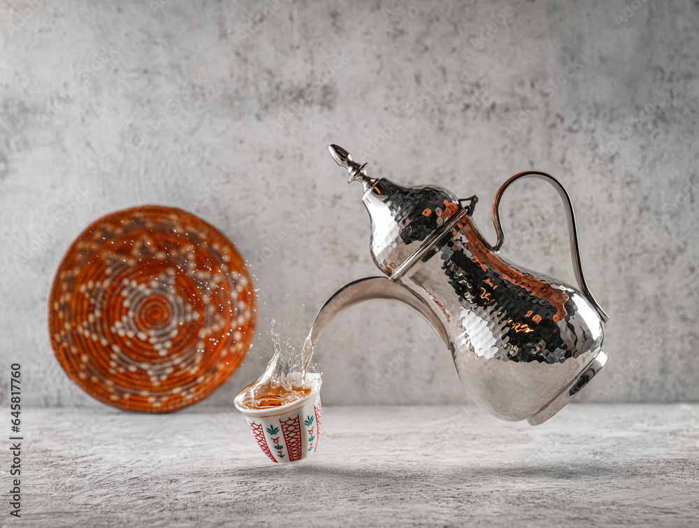Arabic Coffee pot traditional. Saudi Coffee Dallah, A still life of ...