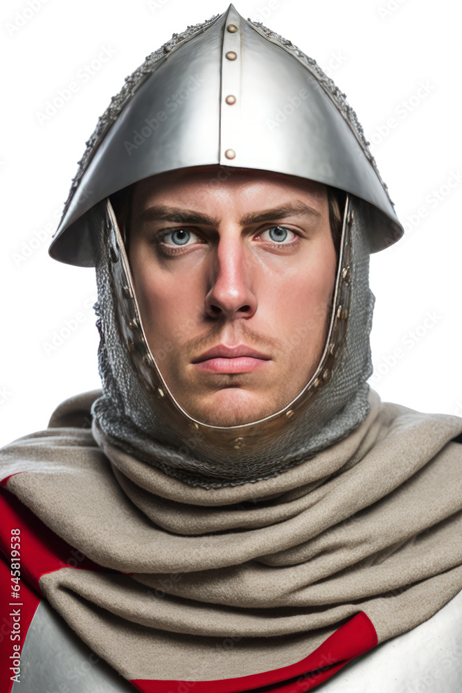 European medieval warrior knight in armor on transparent background ...