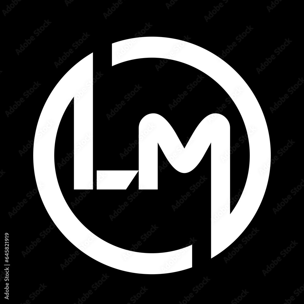 LM letter logo design on black background Initial Monogram Letter LM ...