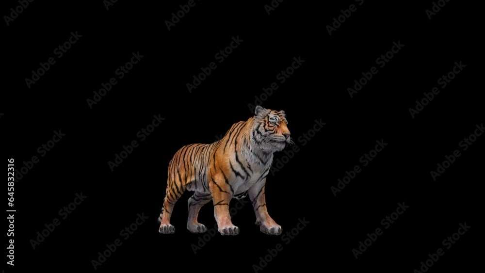 3D South China tiger, Siberian Tiger, and Indochinese tiger roaring ...