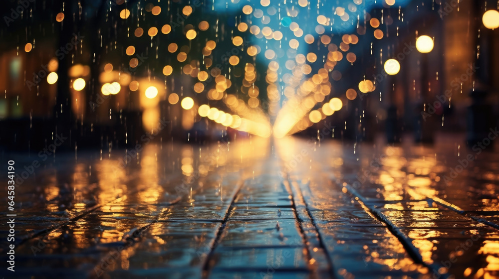 Indulge in the ethereal beauty of rain bokeh, where glistening droplets ...