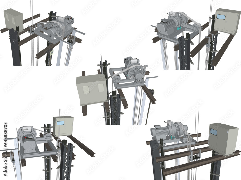 Vector sketch illustration of the system design of how a vintage old ...