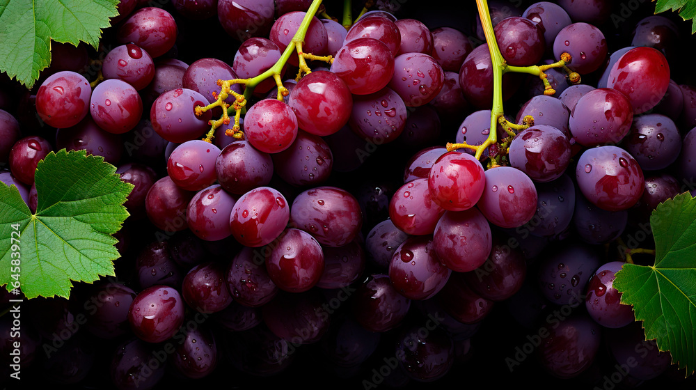 Beautiful grapes autumn harvest. Grapevine illustration. Realistic ...