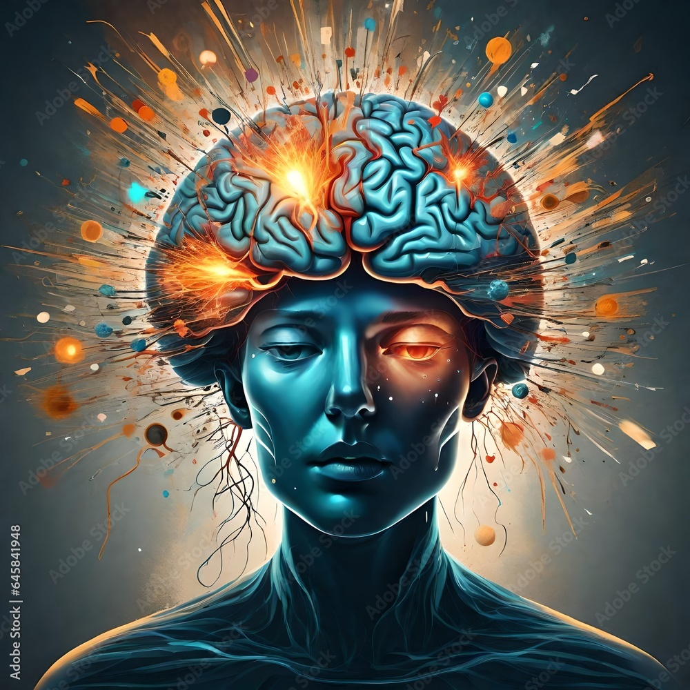 Human brain showing Intelligent thinking processing. Stock Illustration ...