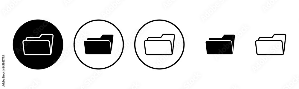 Folder icon set illustration. folder sign and symbol Stock Vector ...