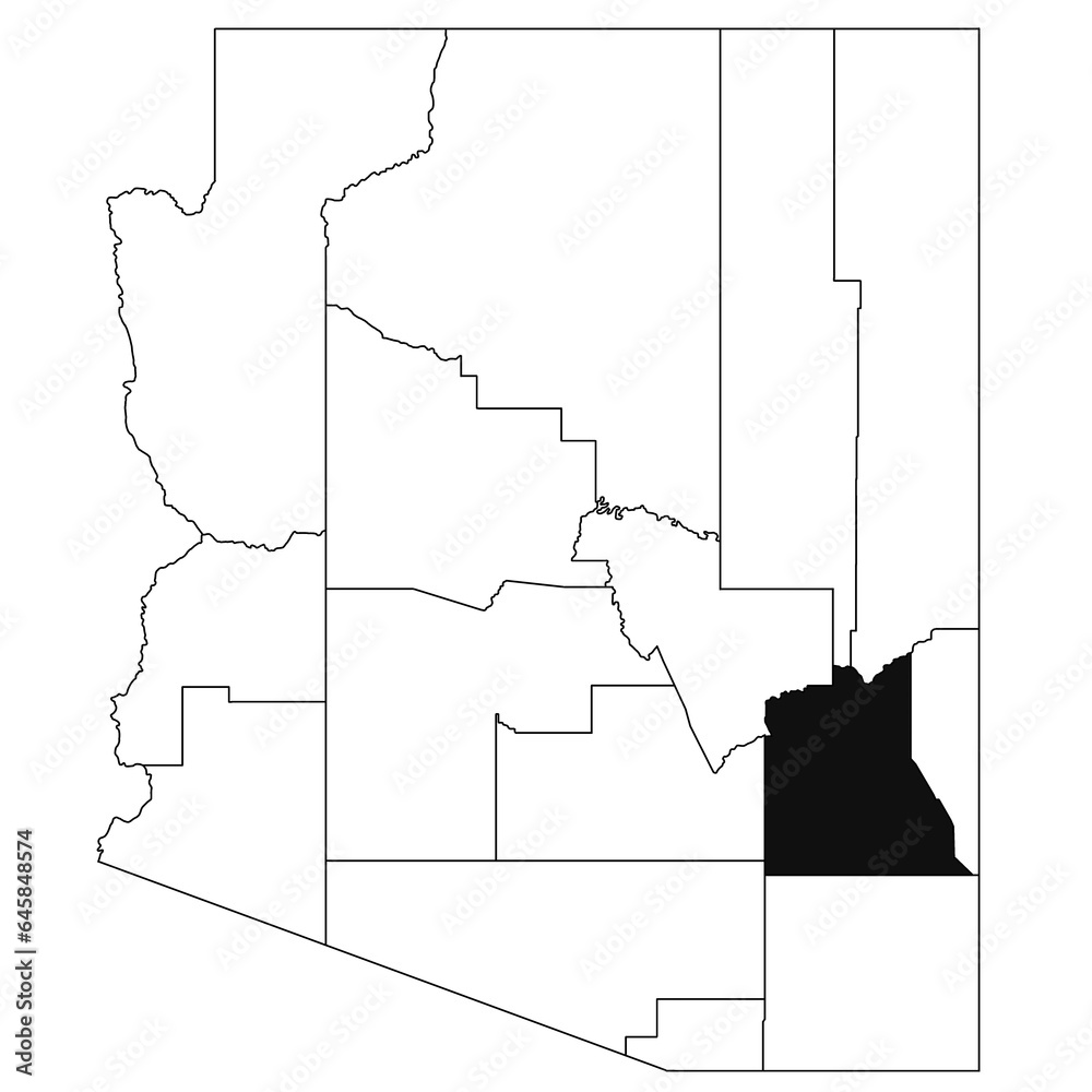 Map of Graham County in Arizona state on white background. single ...