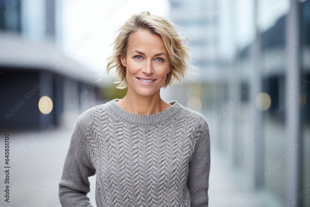 Group portrait photography of a Swedish woman in her 40s wearing a cozy ...
