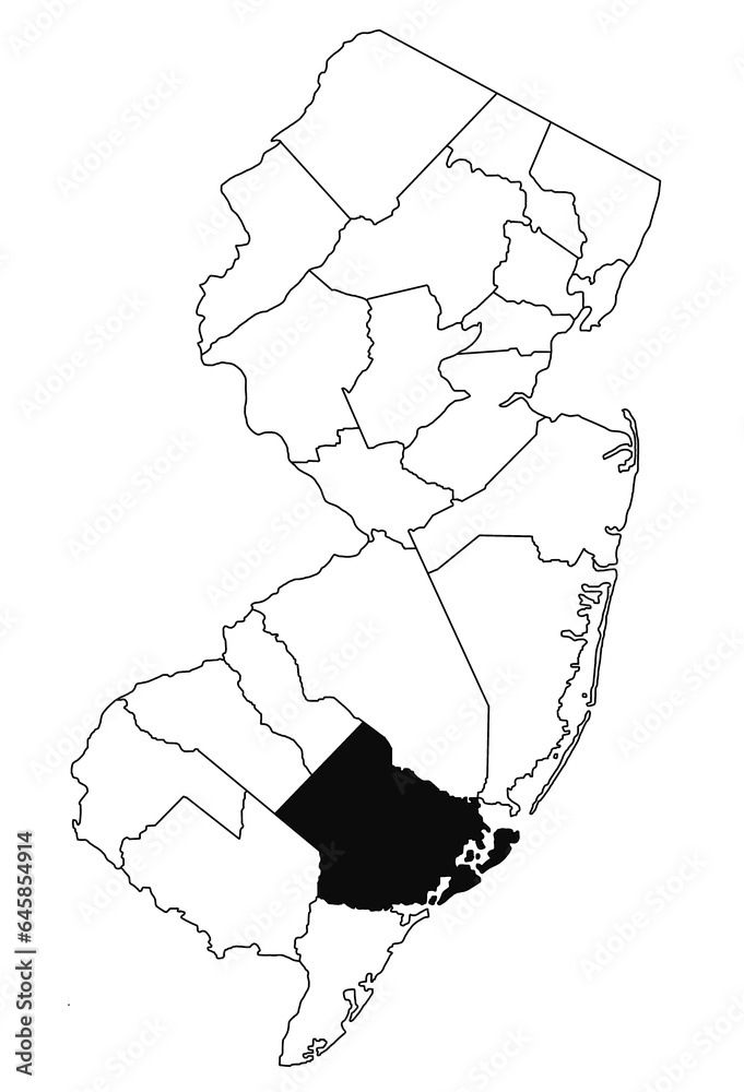 Map of Atlantic County in new jersey state on white background. single ...