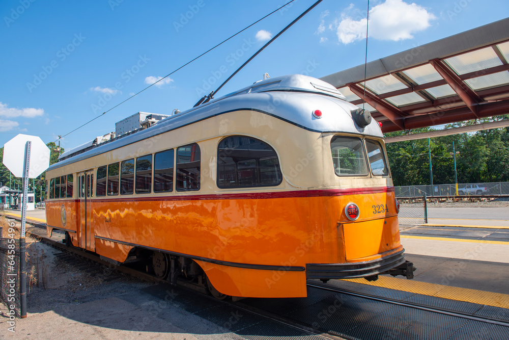 Boston MBTA Red Line Extension Ashmont - Mattapan Line PCC Streetcar at ...