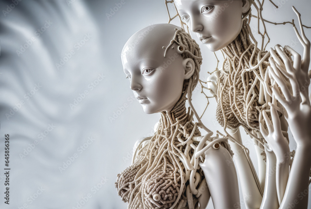 mental health, neurons connected together on many people standing ...