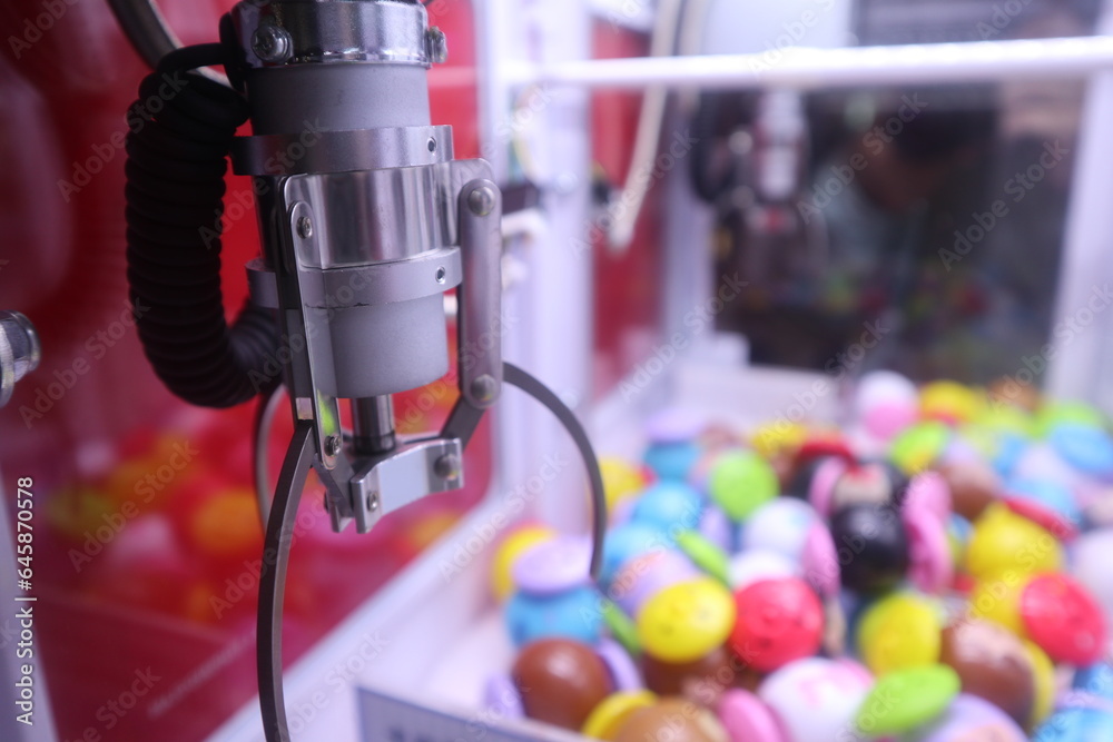 Claw machine design for leisure activity and healing game. Stock Photo ...