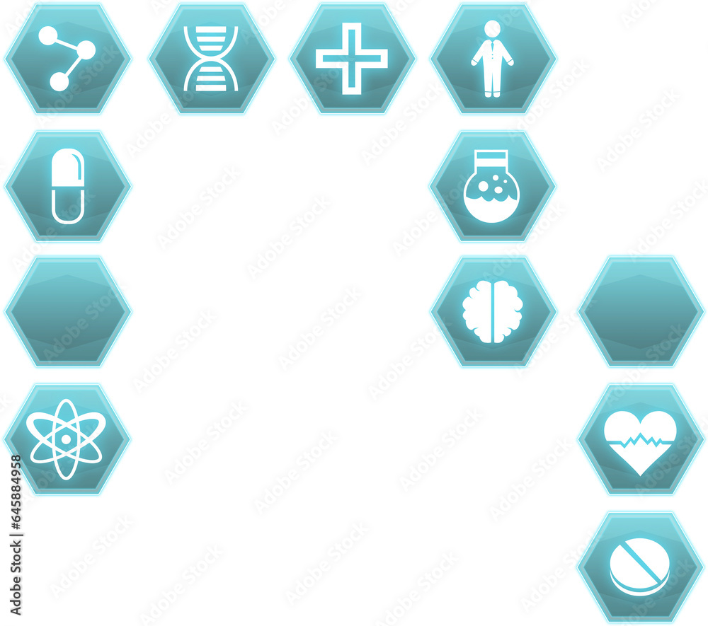 Digital png illustration of medical symbols on transparent background ...