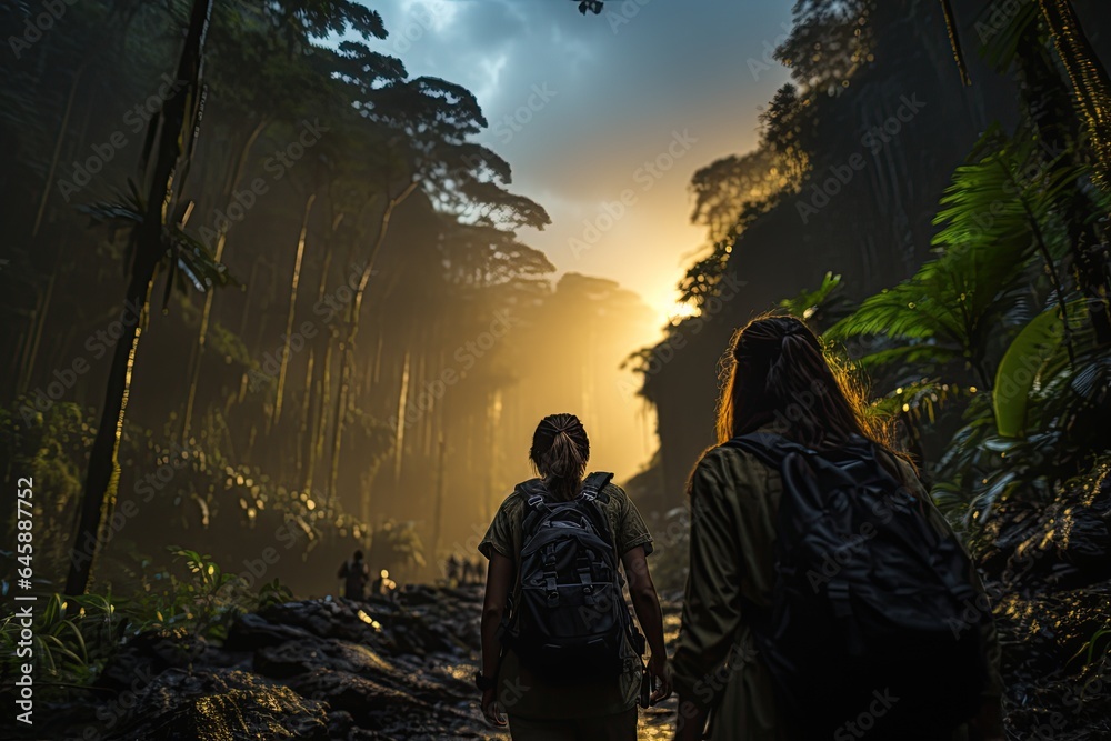 Travelers exploring tourist destinations around the world, capturing ...