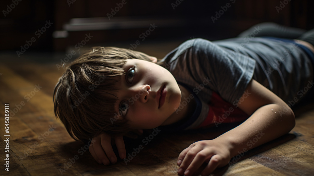 boy with epileptic seizures lying on the floor -Kid fainted on the ...