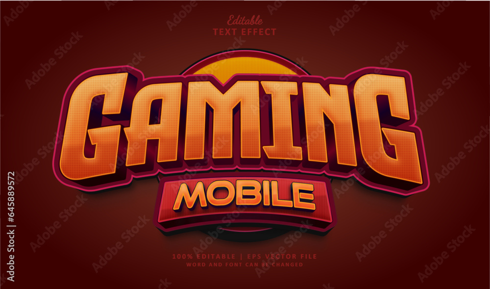Mobile Gaming text effect style. Editable text effect style esport ...