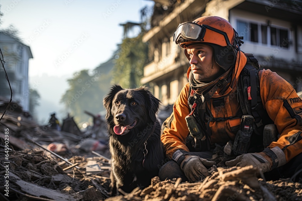 USAR (Urban Search and Rescue), along with their K9 search and rescue ...
