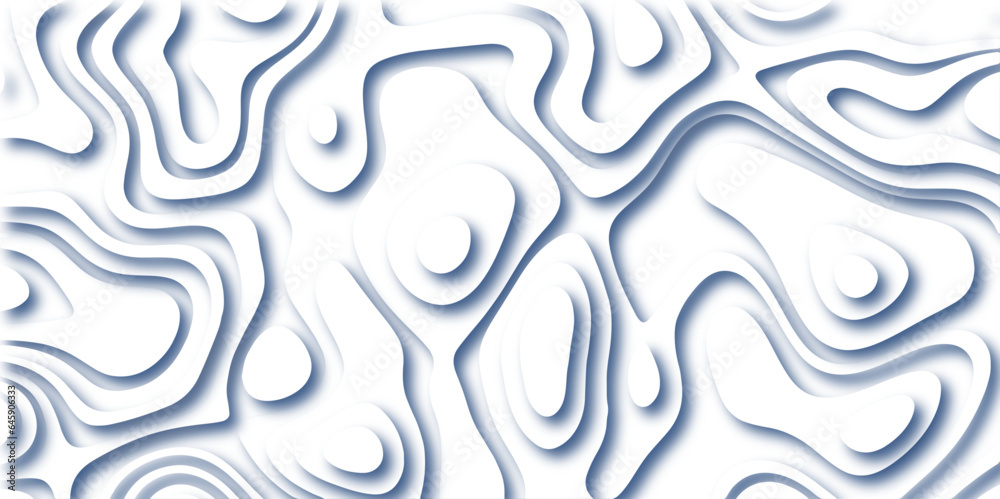 white Topographic map. Abstract lines background paper texture ...
