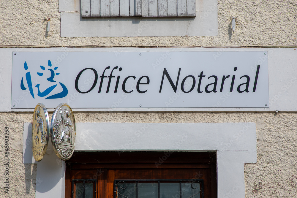 office notarial french office entrance board text brand and sign logo ...