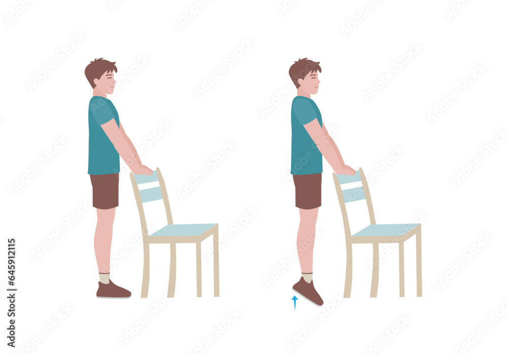 Exercises that can be done at-home using a sturdy chair. Stand on a ...