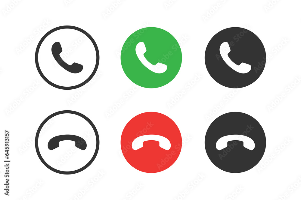 phone call icon set. mobile cell answer icon for mobile concept and web ...