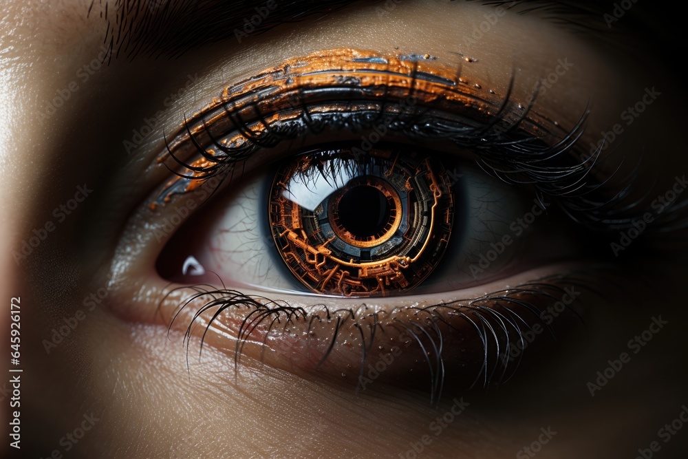 Foto de Robot Hand Eye Robot Hand Holding Eye Ai Technologyon White ...