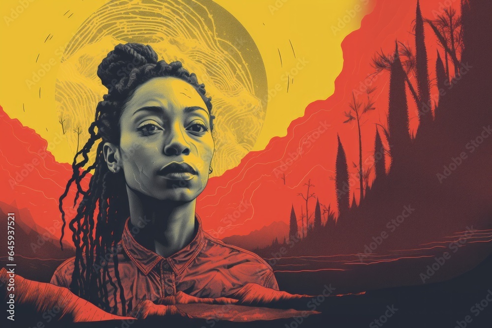 Black Lives Matter, Indigenous Afro Portrait as Illustration ...